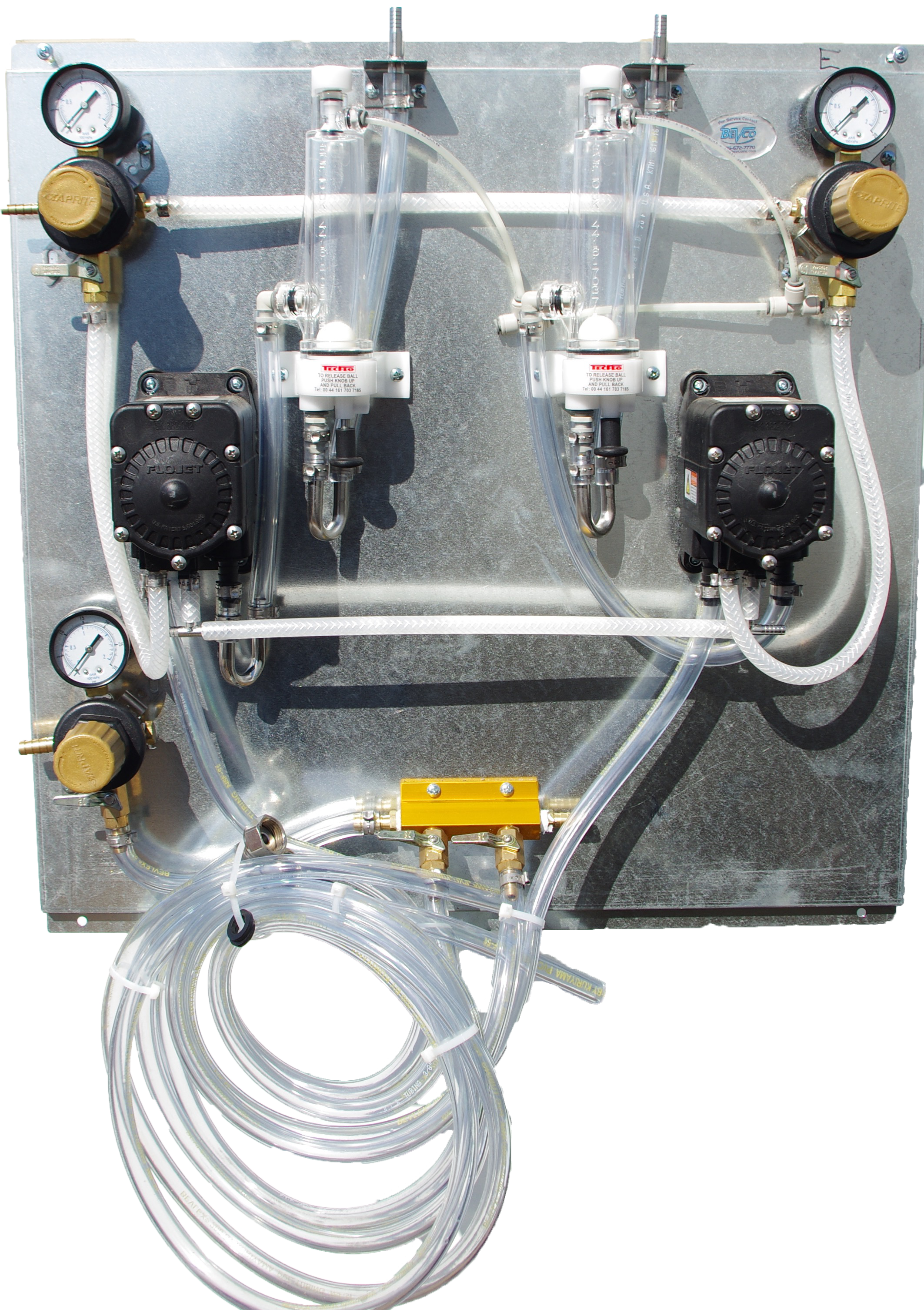 2 Beer Pump Panel w/Regulators and Beer Fobs (End): Bevco Inc ...